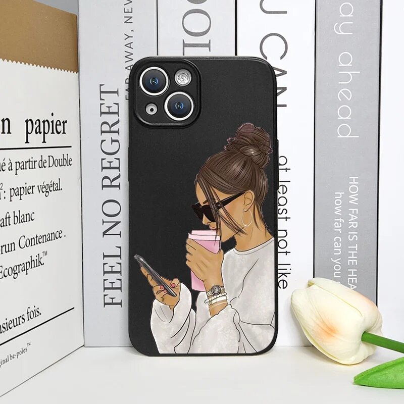 Чехол для iPhone 16 ProMax Girl Coffee, цвет M-C1574T7