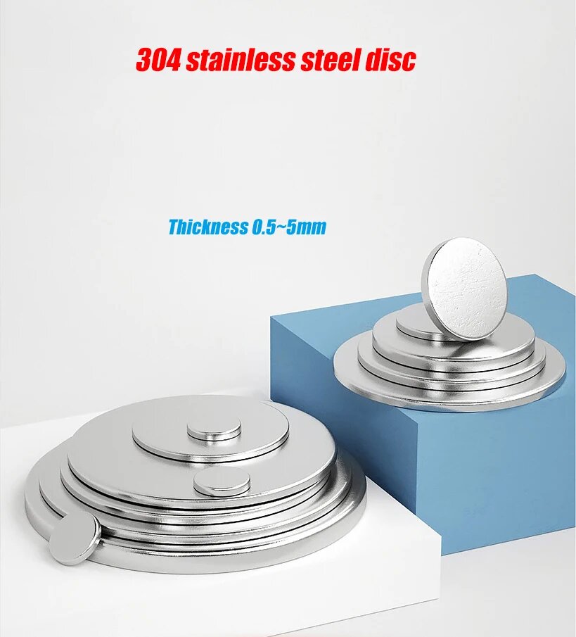 Круглый диск из нержавеющей стали 304 Dia80mm, Thickness 5mm