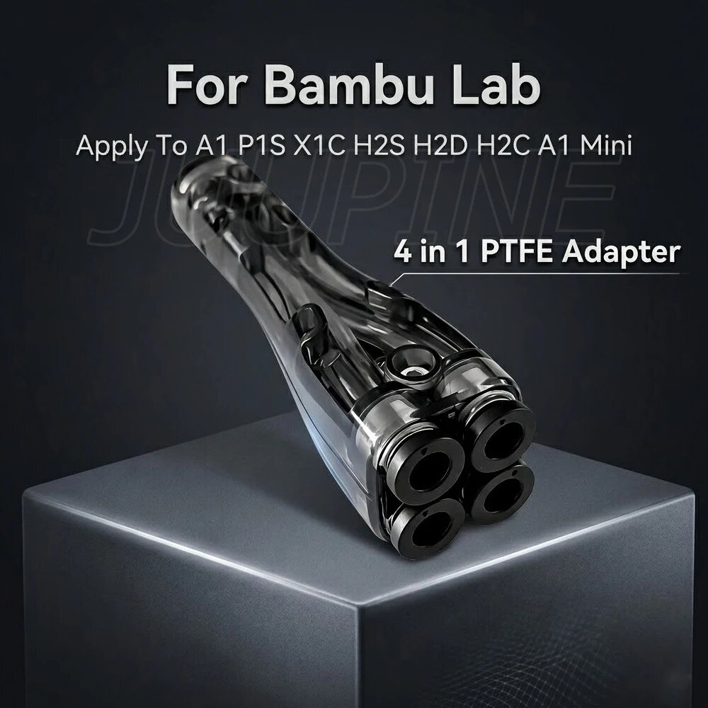 PTFE адаптер 4-в-1 с очистителем для Bambu Lab, Цвет: 2 set — фото 1