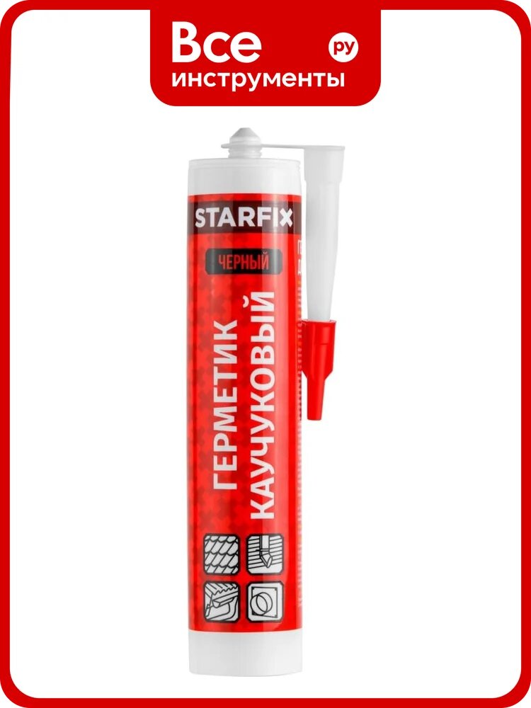 Герметик каучуковый для кровли STARFIX черный, 300 мл SM-73025-1
