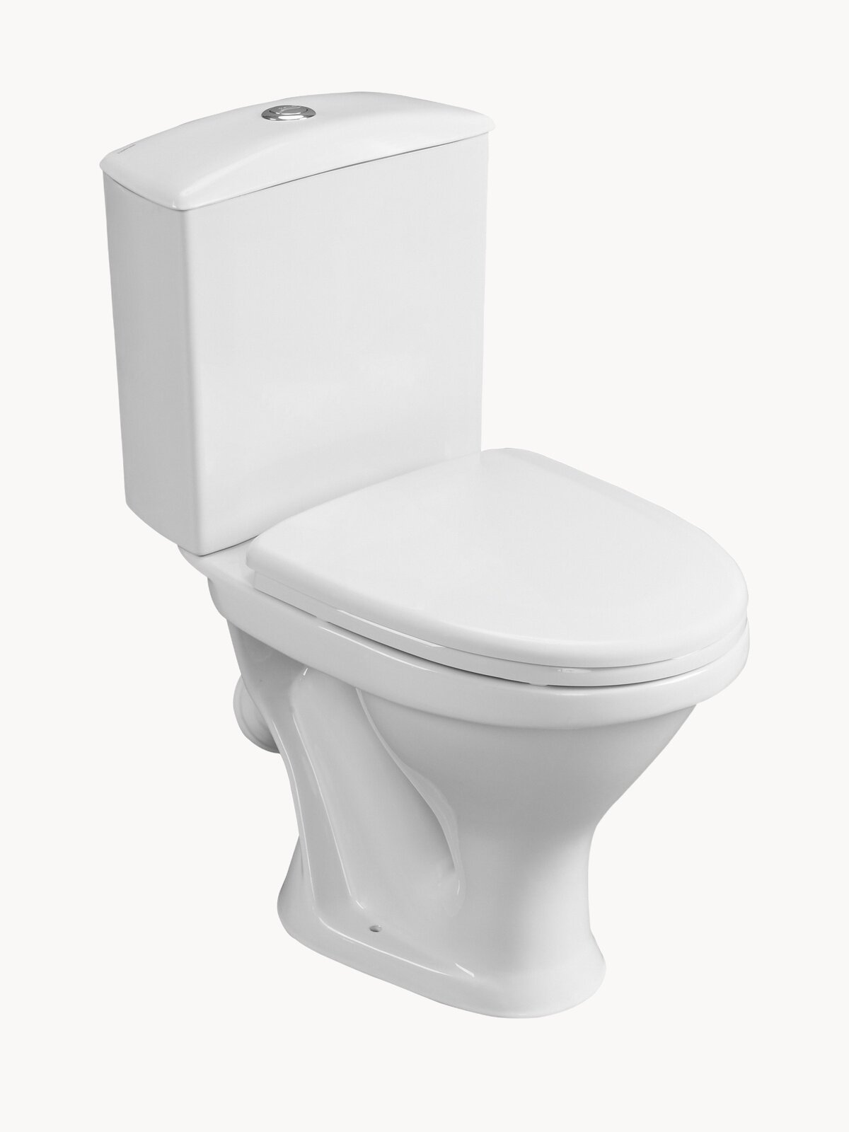 Унитаз-компакт напольный Santeri Вест 1. P201.8. S00.00B. F фарфоровый, белый, овальный, с нижним подводом, сиденье для унитаза в комплекте, с косым выпуском