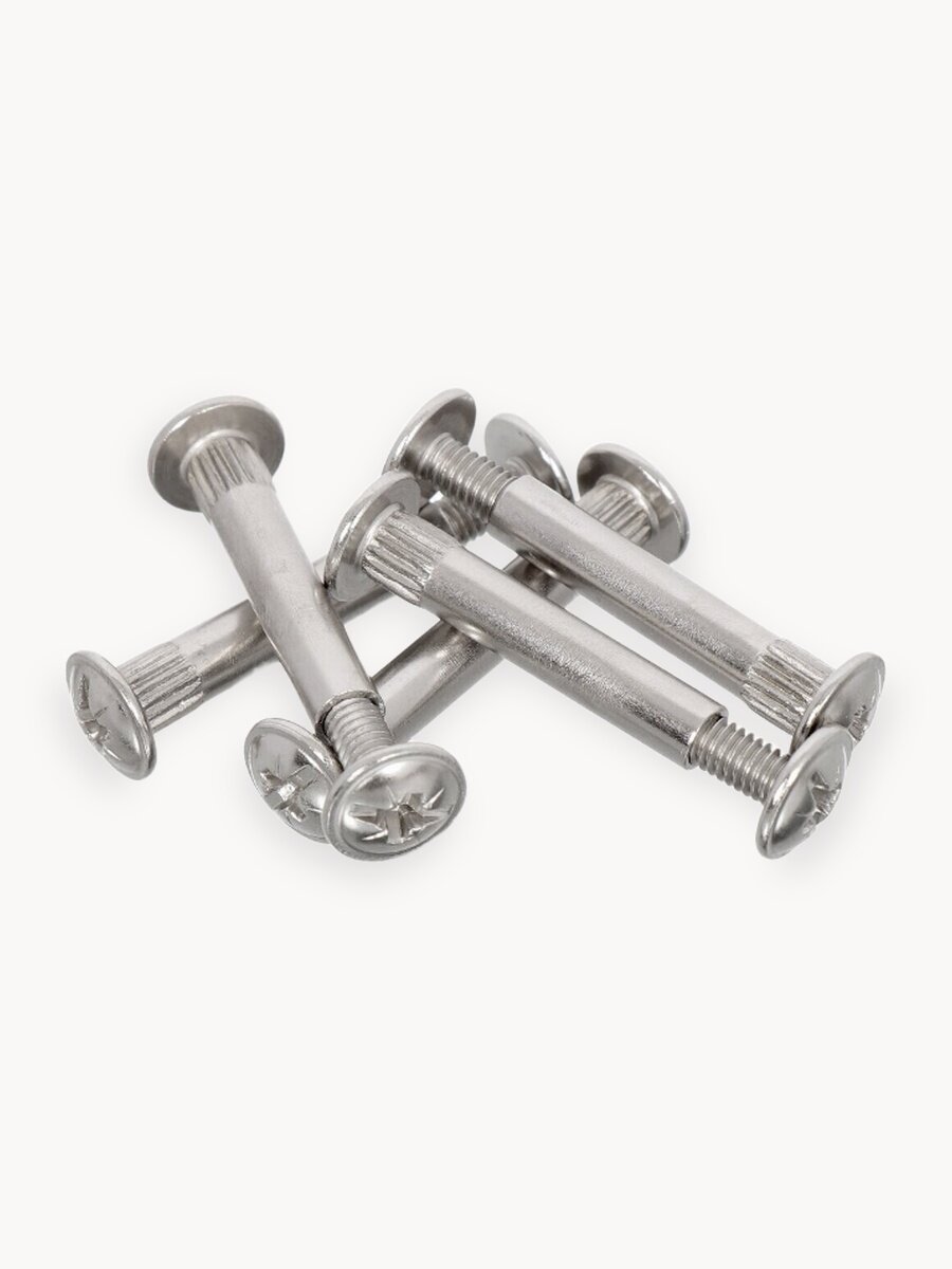 Стяжки мебельные «мама+папа», сталь, серебристые, М4х27, 10 шт.