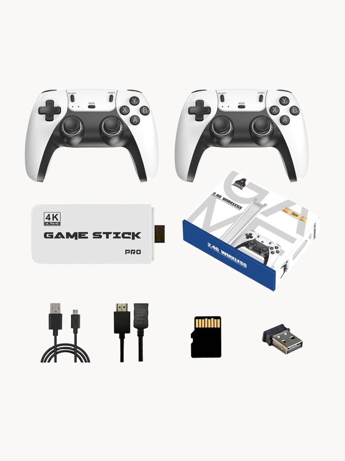 Игровая приставка 4K TV Game Stick M15, встроенная в 40000/50000 игр, Портативный игровой плеер 128G, Беспроводной контроллер Ретро-геймпад