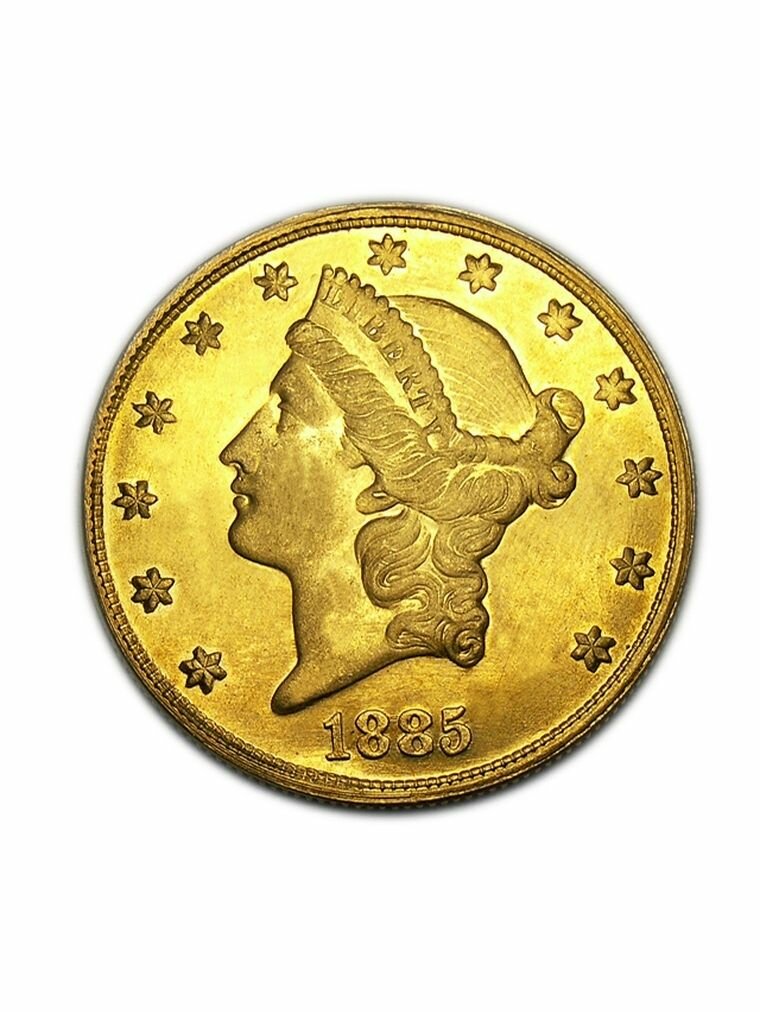 TWENTY DOLLARS 1885 года золотая монета 20 долларов США сувенирная копия в бронзе монеты, нумизматика, деньги для коллекции