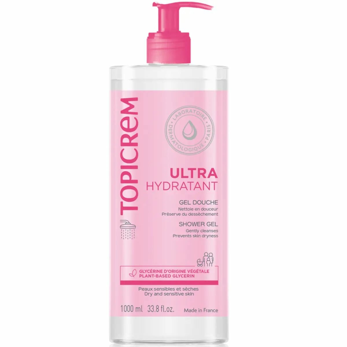 Ультра-увлажняющий гель Topicrem для душа для всей семьи, 1000 мл