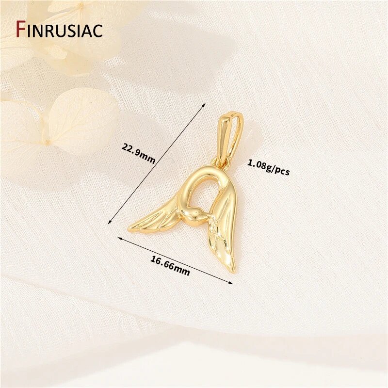 14 К позолоченная латунь 26 букв подвески для DIY лебедь в форме алфавита кулон ожерелье браслет аксессуары для изготовления ювелирных изделий