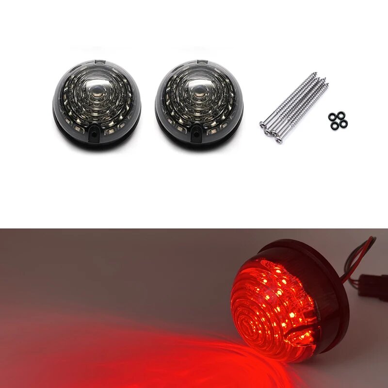Для Land Rover Defender 1983-2016 Обновление дымчатой линзы, полные комплекты, светодиодный задний фонарь, противотуманный задний фонарь, передний боковой индикатор 2Pcs Rear Brake