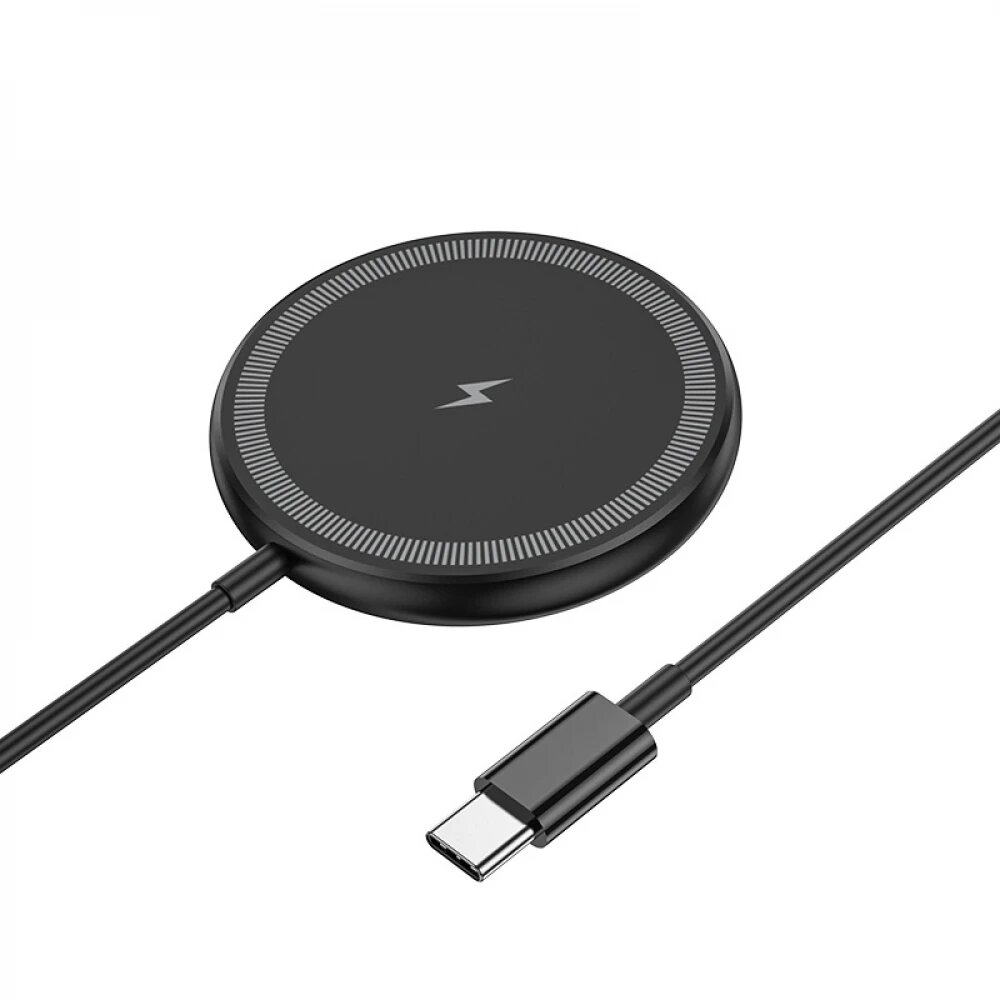 Беспроводное зарядное устройство с MagSafe BOROFONE BQ27 / 15W / встроенный кабель Type-С / черное