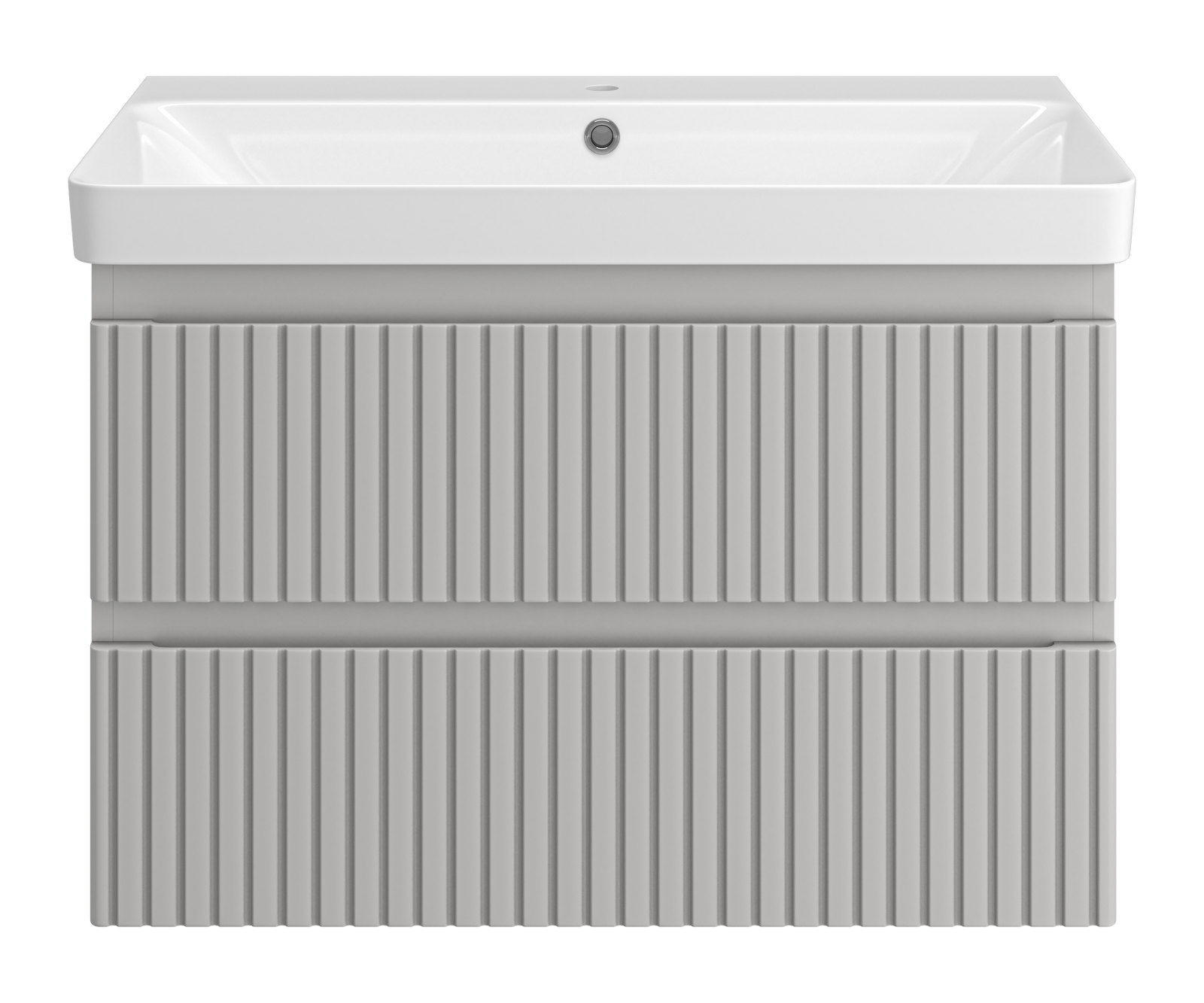 Тумба с раковиной Brevita Victory 80 подвесная, с ящиками, серый шелк