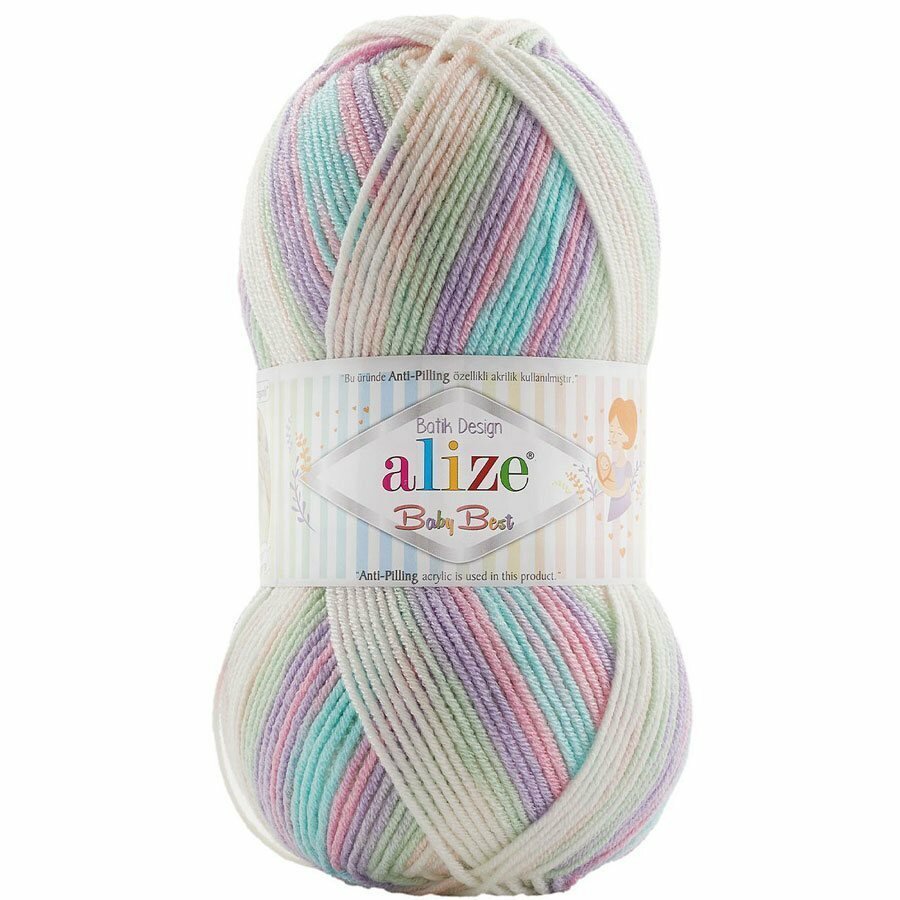 Пряжа Alize BABY BEST BATIK 7936 принт (5 мотков)