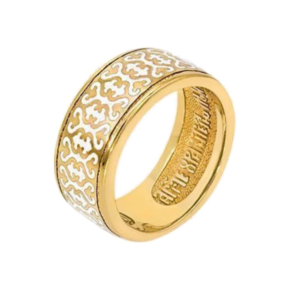 Кольцо широкое ЮВЕЛИЯ, серебро, 925 проба, золочение