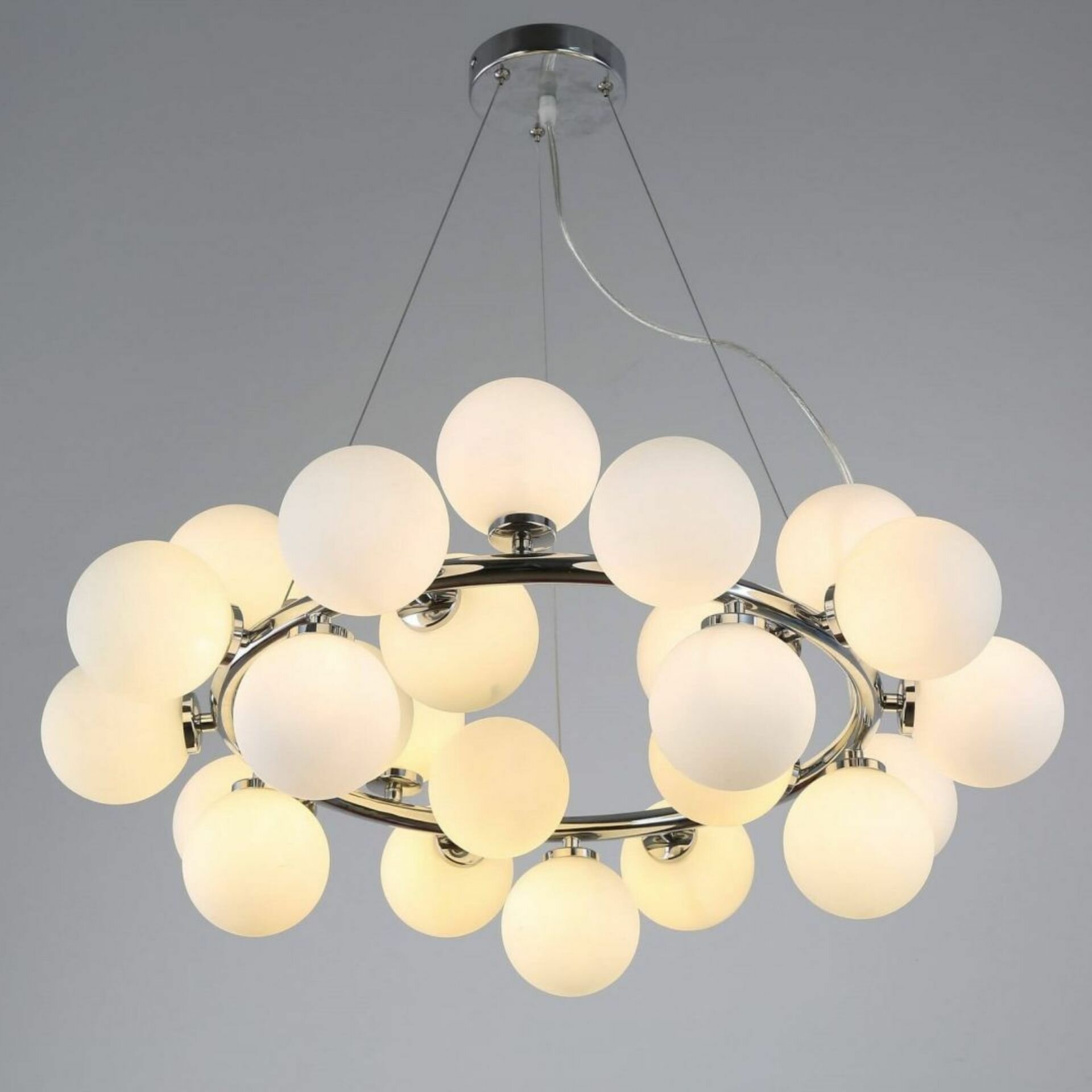 Светильник подвесной черный с белыми плафонами Bubble Round, цоколь G9