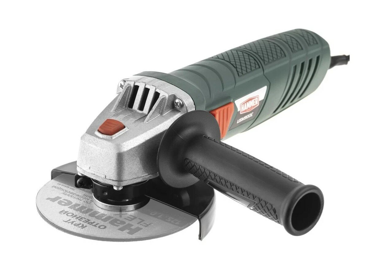 УШМ (Угловая шлифовальная машина), болгарка сетевая, Hammer USM900E, 950Вт, 3000-12000об/мин, диск 125мм, коробка