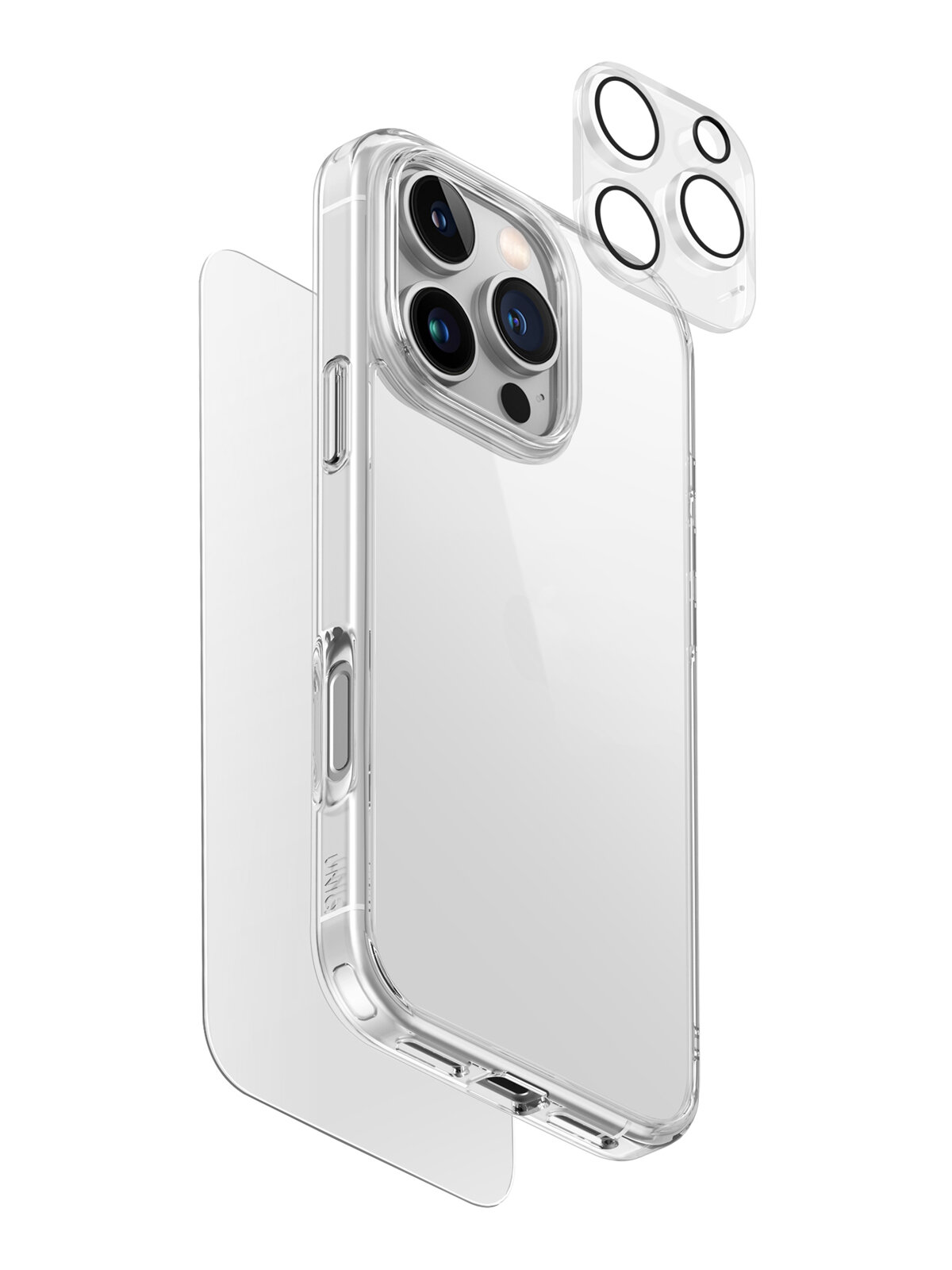 Uniq для iPhone 16 Pro набор Bundle ClearVue 360 (Lifepro +Optix glass +Camera lens)