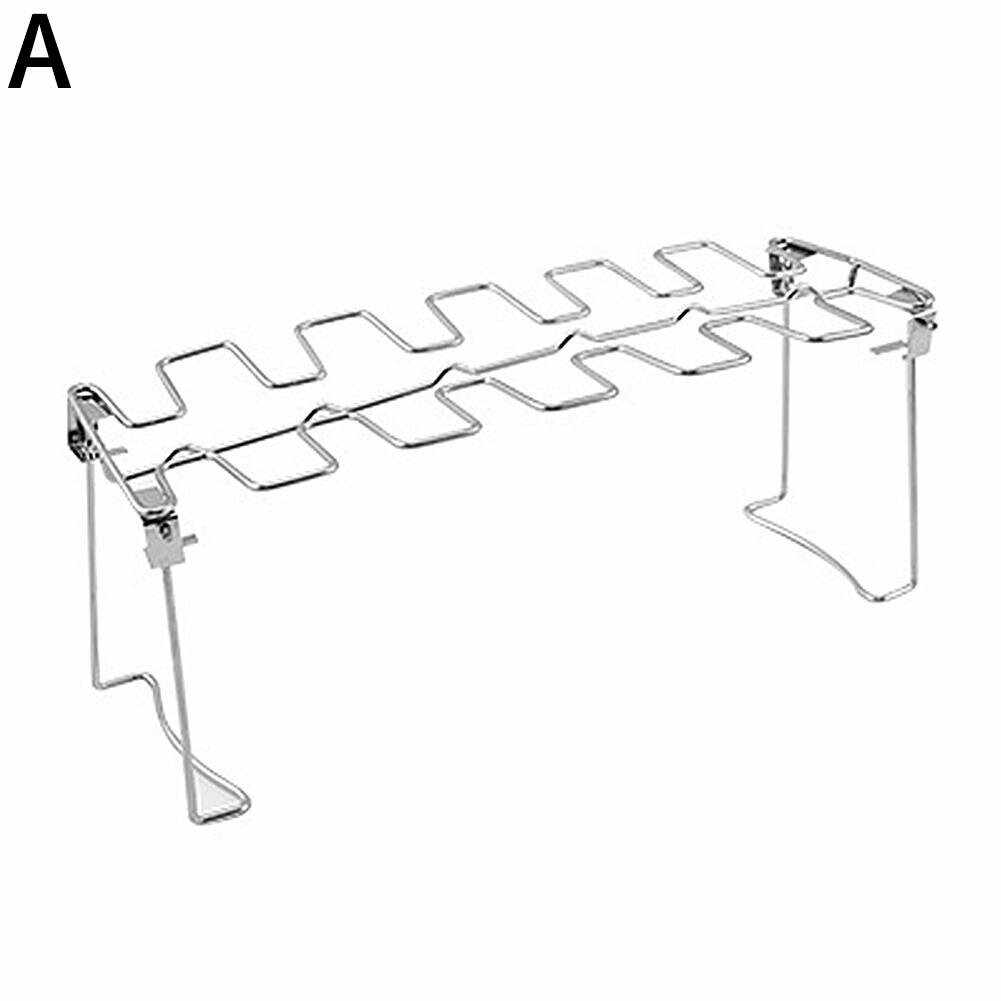 Решетка для куриных ножек, 12 слотов, нержавеющая сталь, с поддоном, для гриля, барбекю, пикника