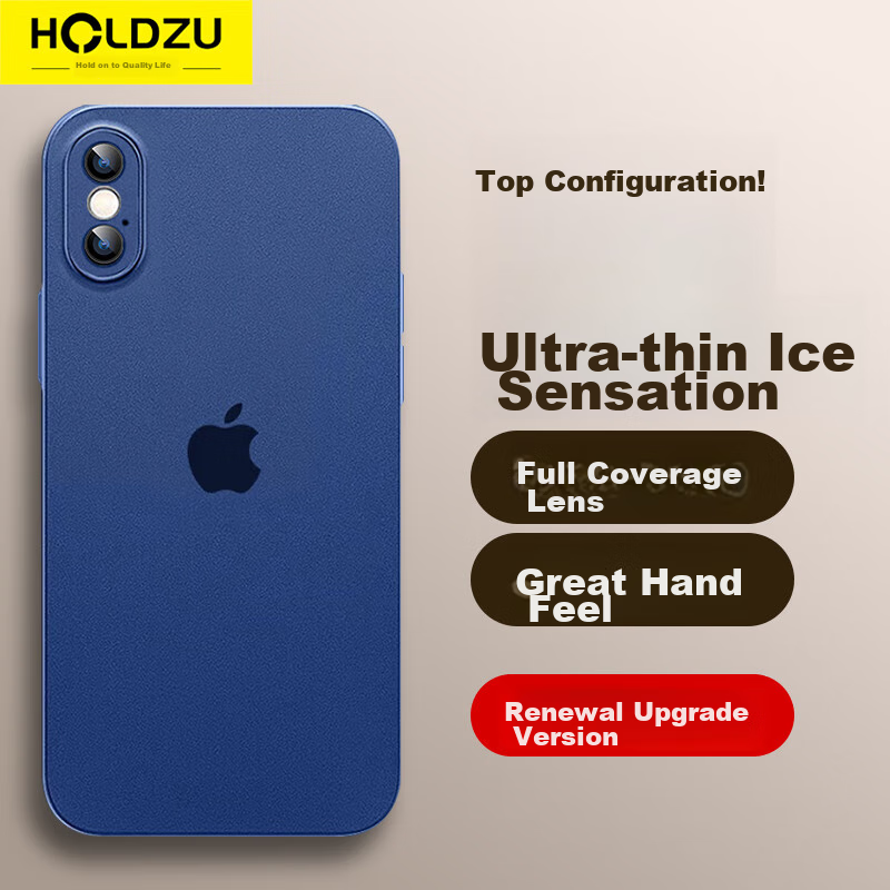 HOLDZU [Unnoticeable Micro-Sand] Suitable for IPhone X/XS Phone Case, IPhone X/XS Protective Cover, Heat Dissipation Silicone Lens Full Protection Ultra-Thin Frosted Case for Men And Women - New Sea Blue