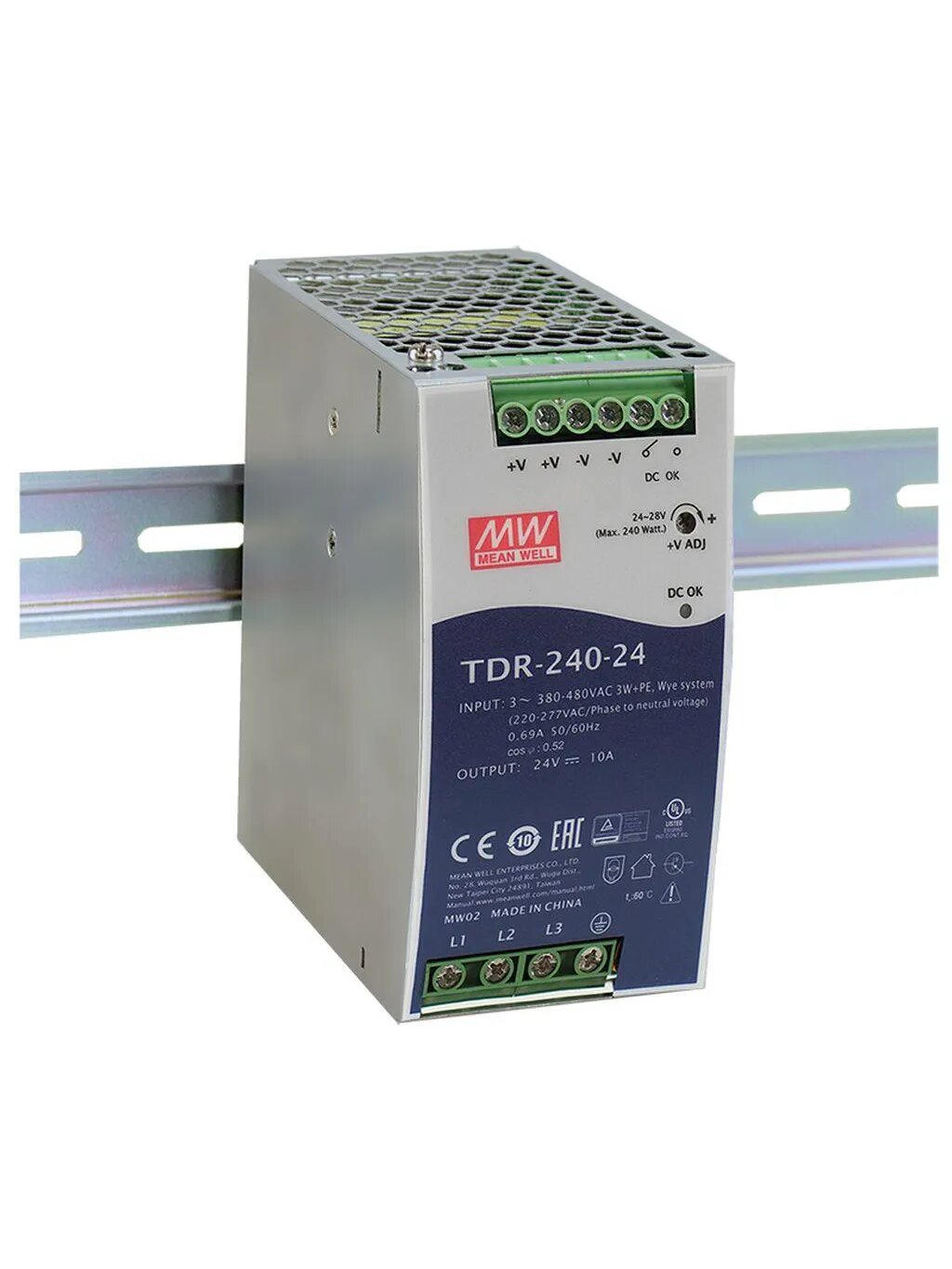 Преобразователь AC-DC сетевой Mean Well TDR-240-48 источник питания 48В, монтаж на DIN-рейку