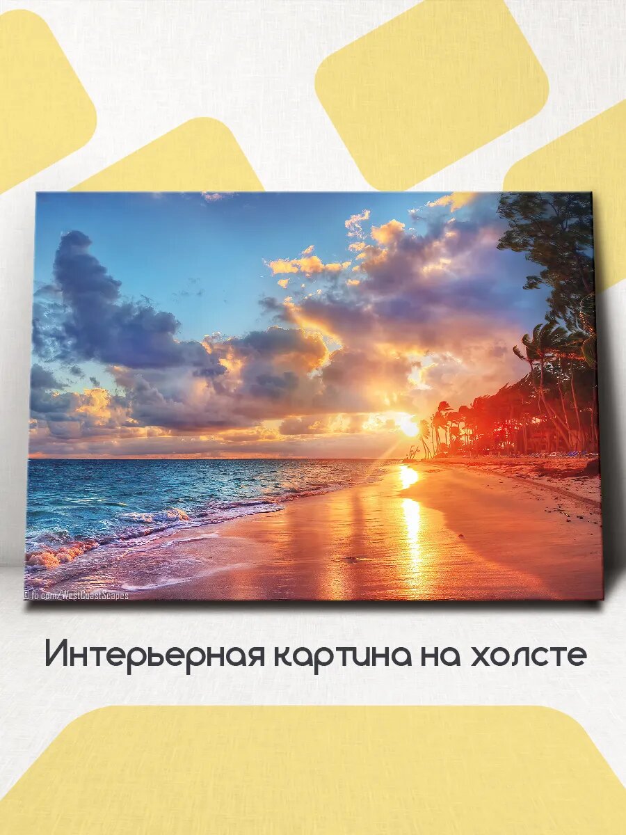 Картина на стену интерьерная Линия заката, Море 40x30 см
