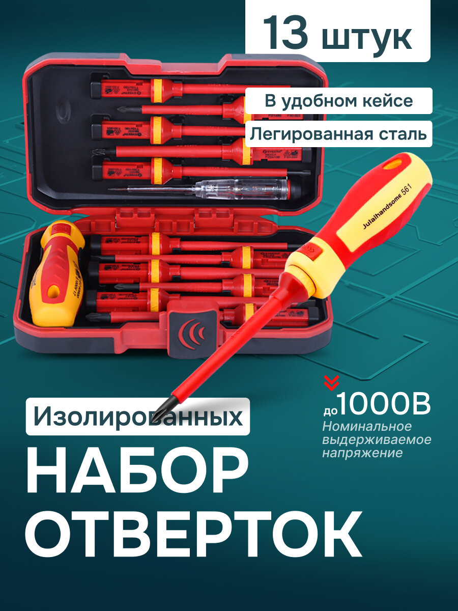 Набор отверток Craftwork, изолированные, VDE, 13 шт, в кейсе