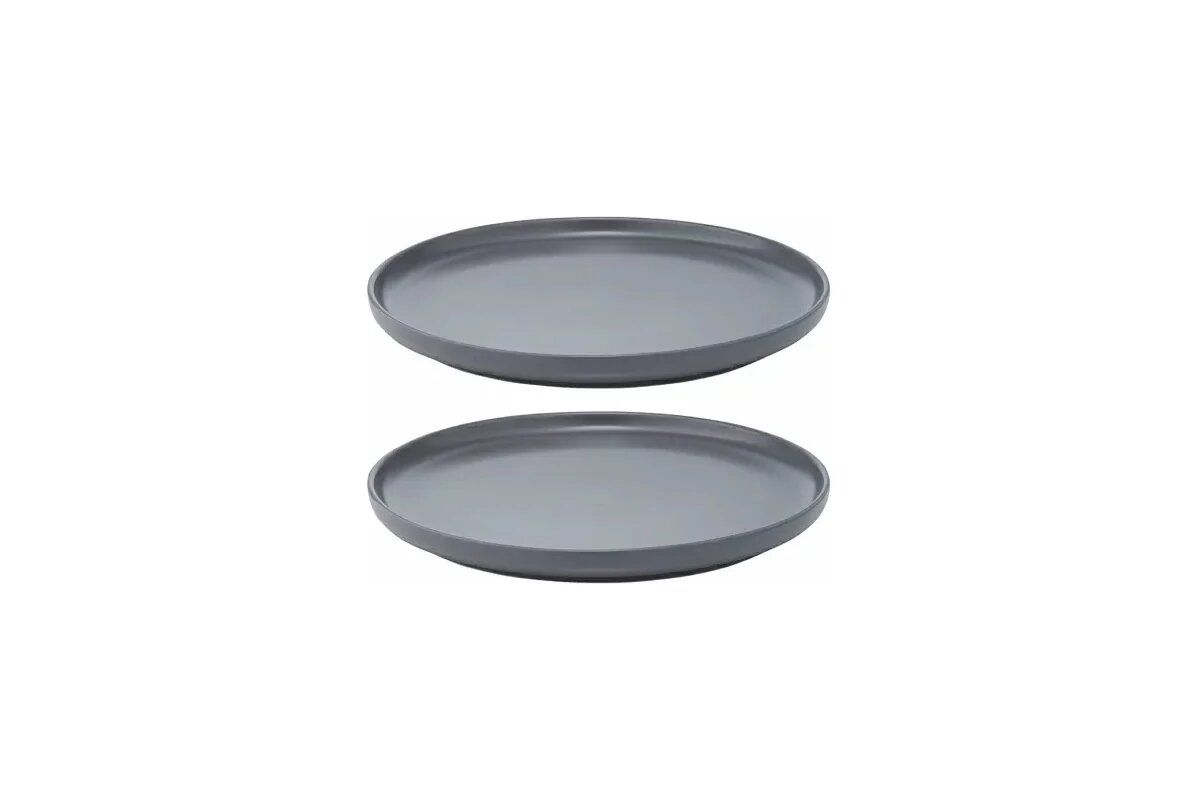 Набор из двух тарелок Tkano Essential, фарфор, 20 см, темно-серый