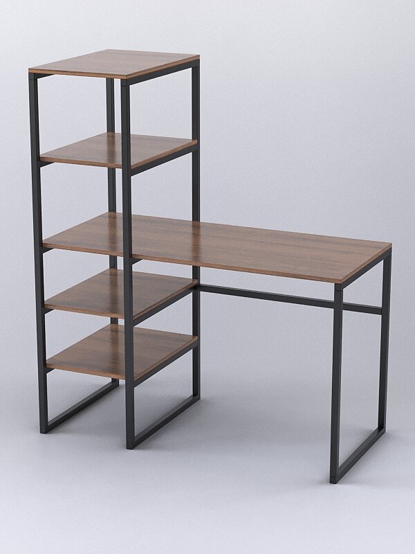 Стол "Стронг" №1 правосторонний в стиле лофт, Орех. Производитель товара - компания Westcom.