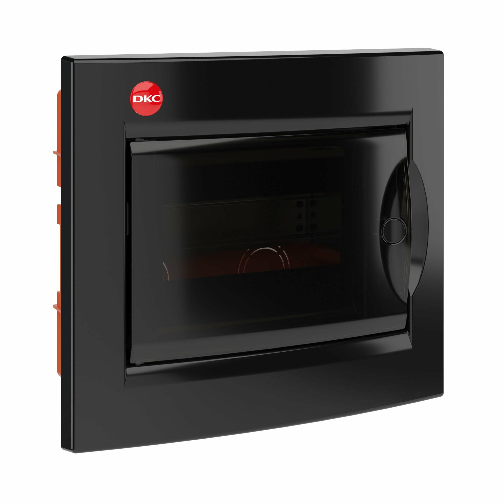 DKC Щиток встраиваемый с дверцей 8 мод, IP41, черный, с клеммным блоком 63А, RB08B4TBD