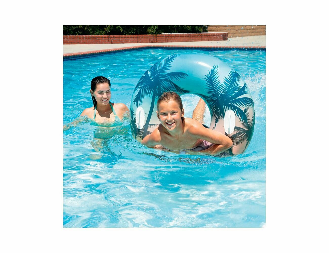 Надувной круг Intex Летние мечты Пальмы с ручками, 97 см, от 9 лет, 58263-пальм