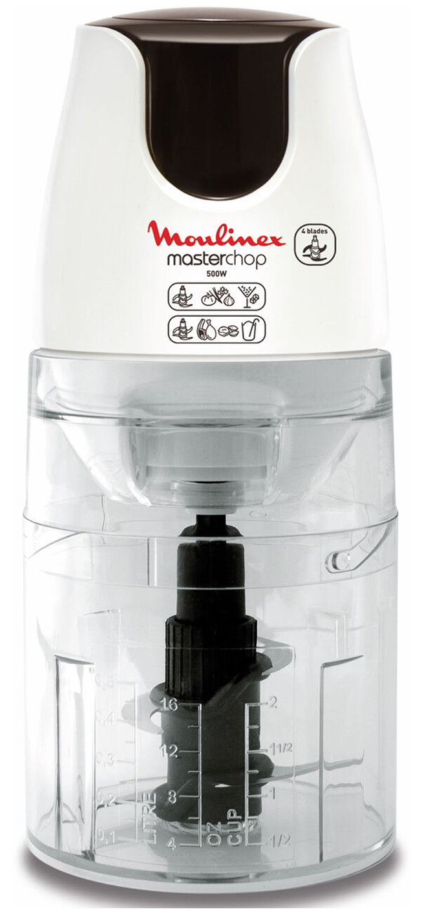 Измельчитель Moulinex Masterchop DJ450B10, белый/серый