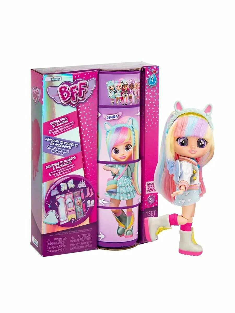 IMC BFF By Cry Babies Series 1 / Модная Игрушка-кукла С Длинными Волосами, С 8 Аксессуарами, Подходит Для Подарков На День Рождения От 4 Лет И Старше