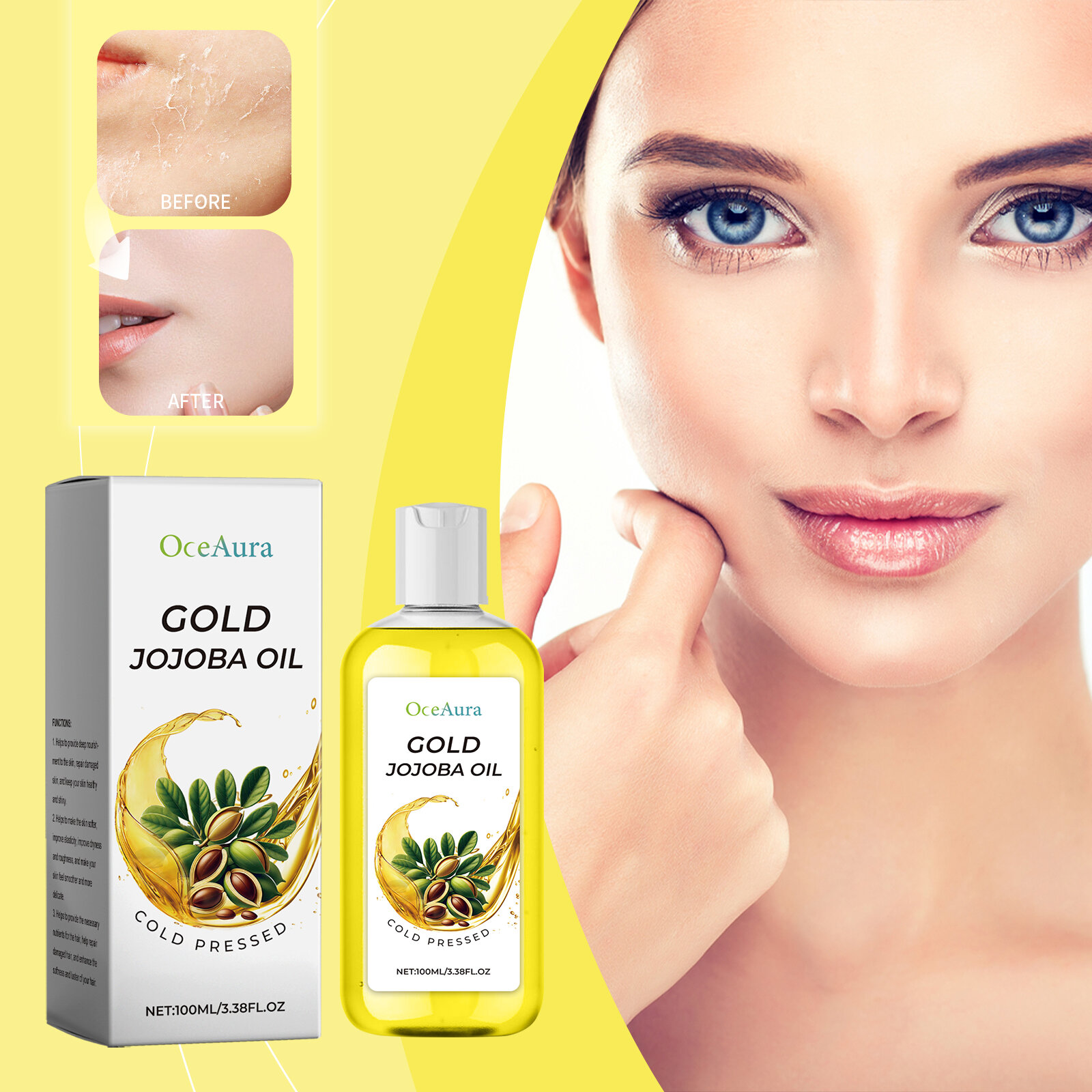 Масло жожоба многофункциональное эфирное масло растительное эфирное масло, увлажняющее кожу всего тела, длительное увлажнение