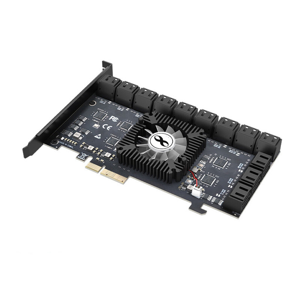 24-портовый SATA PCI для контроллера Express X16 X4 SATA3.0 к плате расширения PCIE SATA3 6 Гбит/с JMB585 Mining Riser Adap