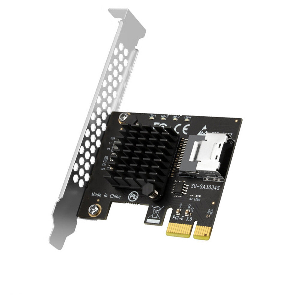 4-портовый SATA 3 PCIe Riser для Mini SAS 8087 6G SSD-адаптер PCI-e PCI для контроллера Express X1, плата расширения для Chi a Mi