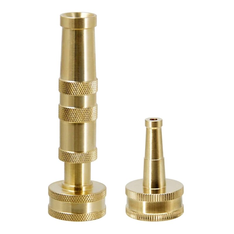 2шт Твердая Латунь Регулируемая Поворотная Насадка Для Шланга Струйный Подметающий Распылитель для Полива