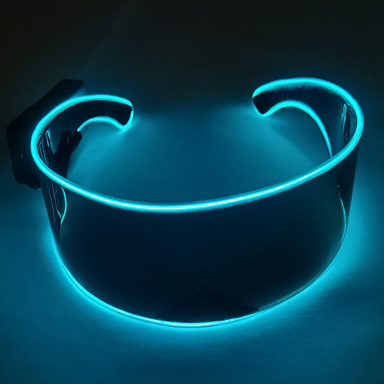 Диско-очки, светящиеся LED, киберпанк солнцезащитные очки, футуристические технологические очки для мужчин и женщин, трендовые и стильные для баров и ночных клубов