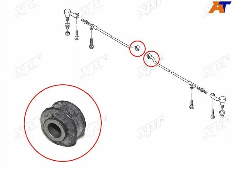 . SAT Сайлентблок рулевой тяги DAEWOO NEXIA 95-/CHEVROLET LANOS 97-02/LAND ROVER FREELANDER 96-06