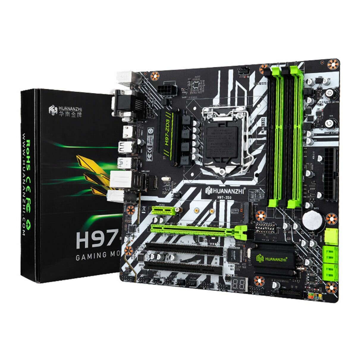 Материнская плата LGA 1150 HUANANZHI H97-ZD3 4 х DDR3 1600 МГц M.2 SATA3 USB3.0 VGA, mATX
