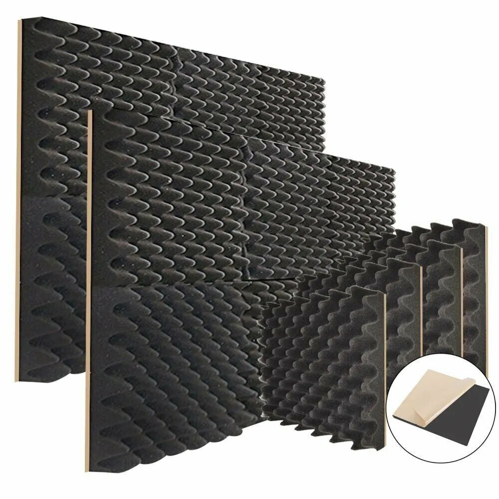KNOW EASY-12шт самоклеящийся Акустический поролон 30X30X5см Шумоподавляющая стена для аудиокомнаты