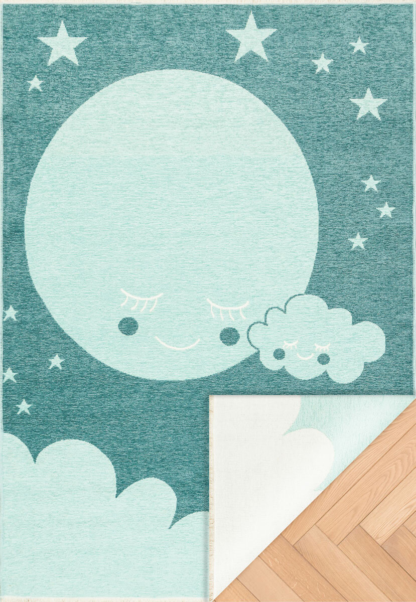Турецкий ковер безворсовый 115*180 см Noa Baby NB 02 Blue