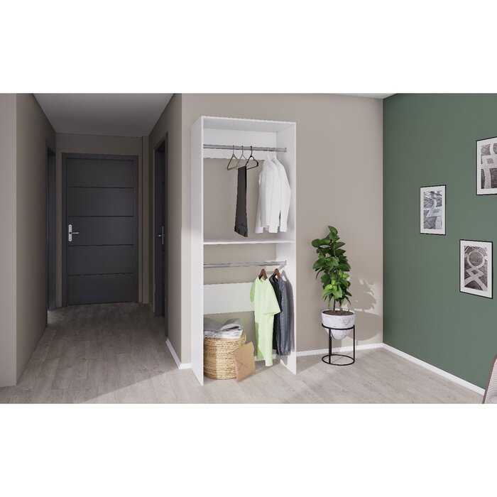 Вешалка модульной гардеробной системы «Модус», 2090×800×420 мм, цвет белый