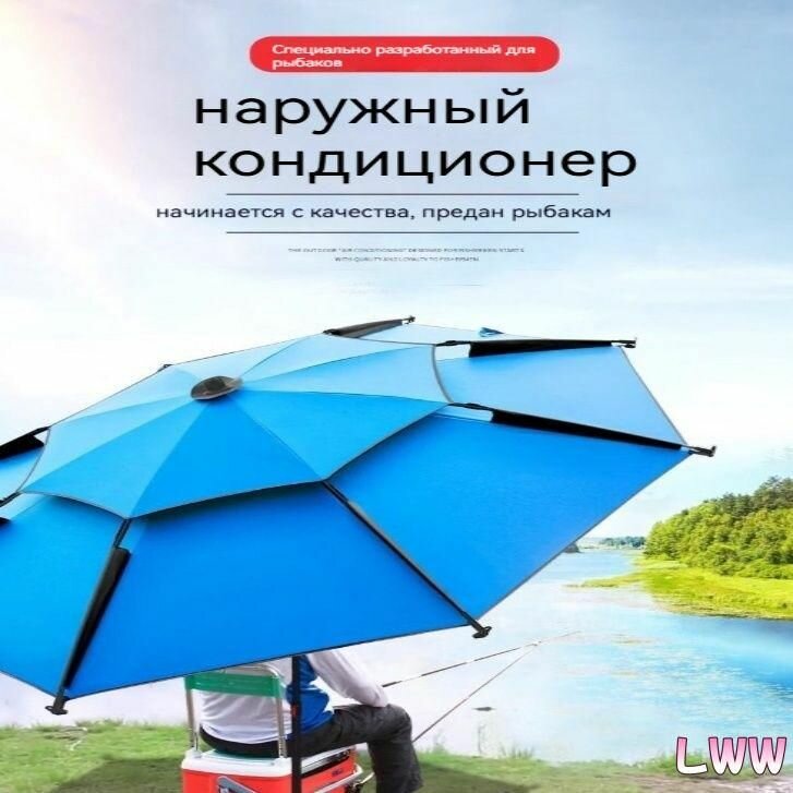Пляжный зонт, 200cm, черный и серый LWW8
