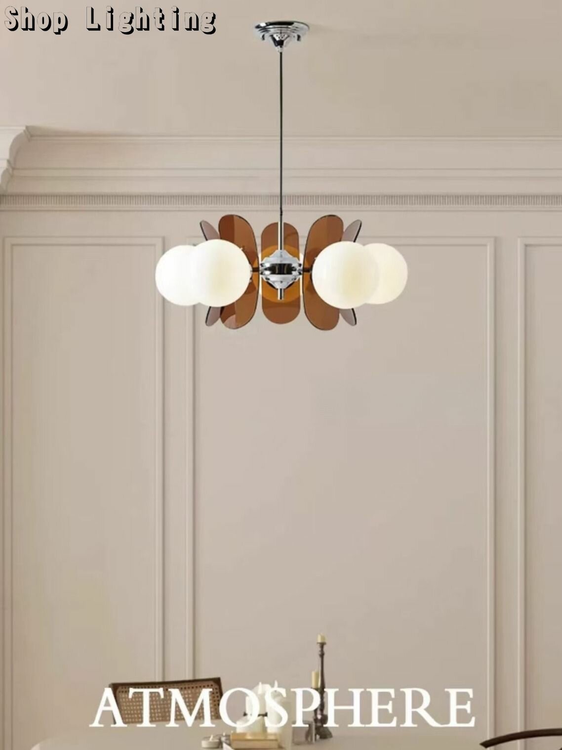 Простая винтажная акриловая люстра в виде волшебных бобов