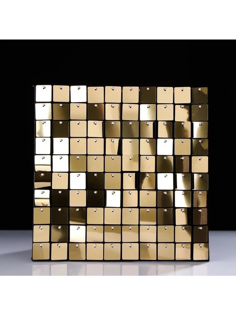 Панель с пайетками для фотозоны 30*30см золотая