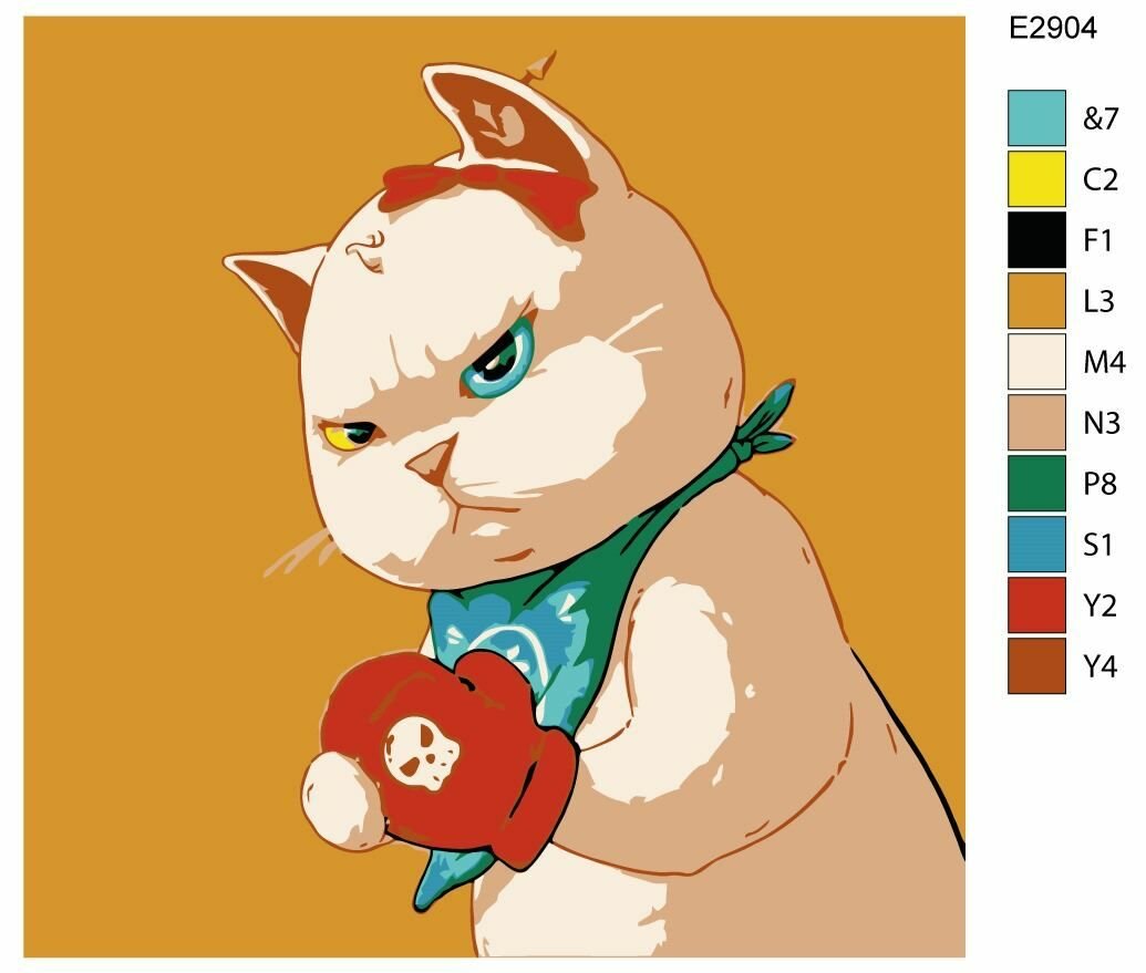 Детская картина по номерам E2904 "Коты-Мемы. Опасная кошка" 30x30