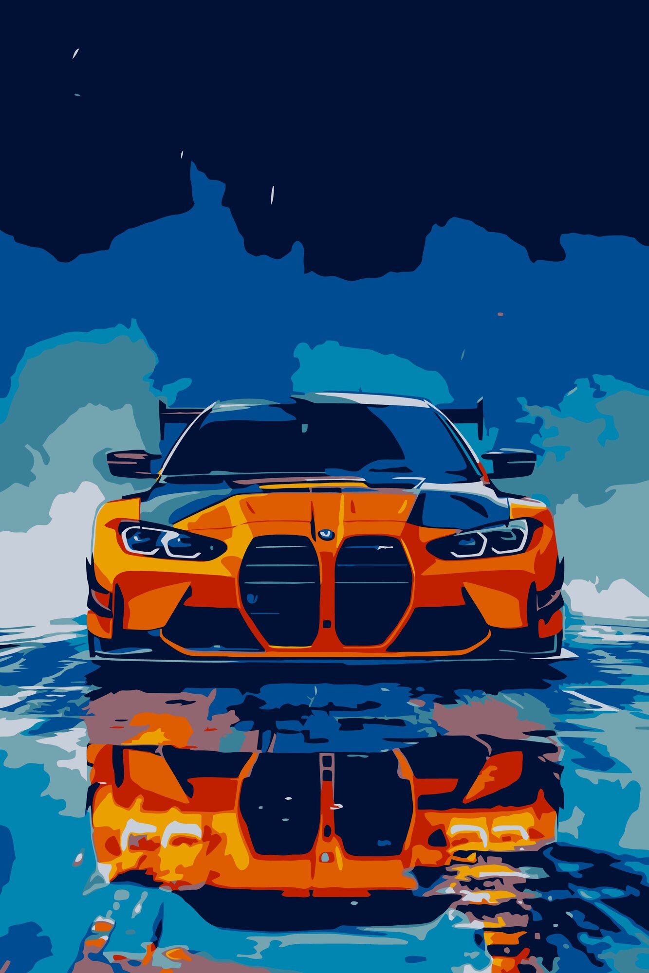 Детская картина по номерам E3156 " Спорт машина" 20x30