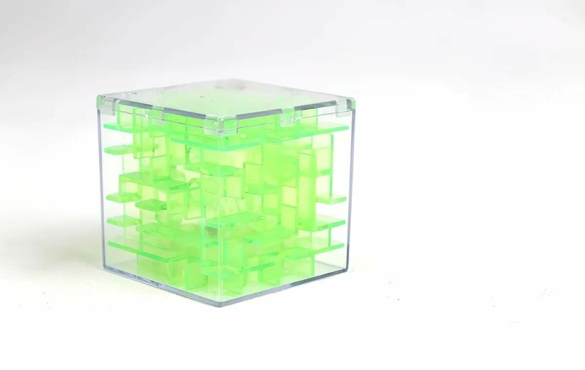 Головоломка "Лабиринт с металлическим шариком"/Куб логический, в виде лабиринта, для детей и взрослых