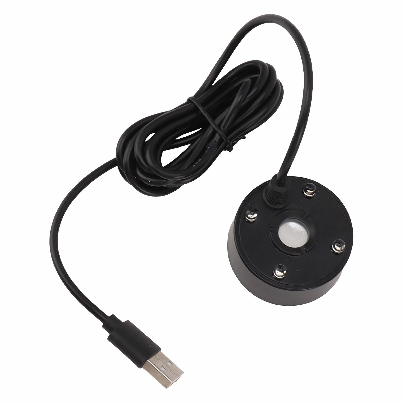 Ультразвуковой распылитель тумана 5 В USB с цветной светодиодной подсветкой, фонтанный туманообразователь для пруда, альпинария, аквариума, раковины, черный.