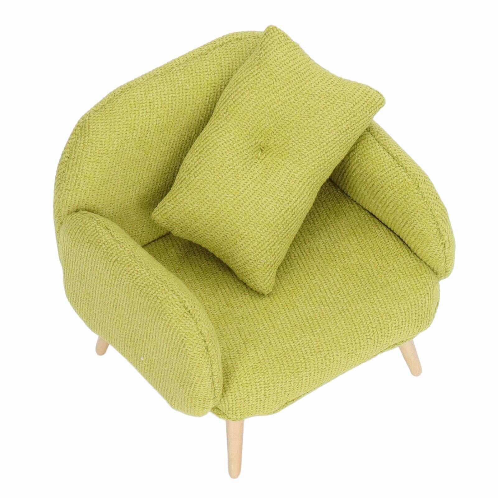 Диван для кукольного домика, простое современное design, 1:12 масштаб, из березы и хлопка, размер 7.6 x 8.4 x 8.2 см