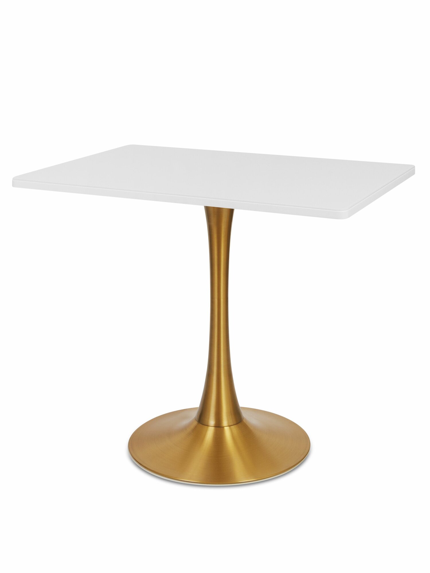Стол обеденный МДФ+стекло Tulip-10 белый/золото (900х650)