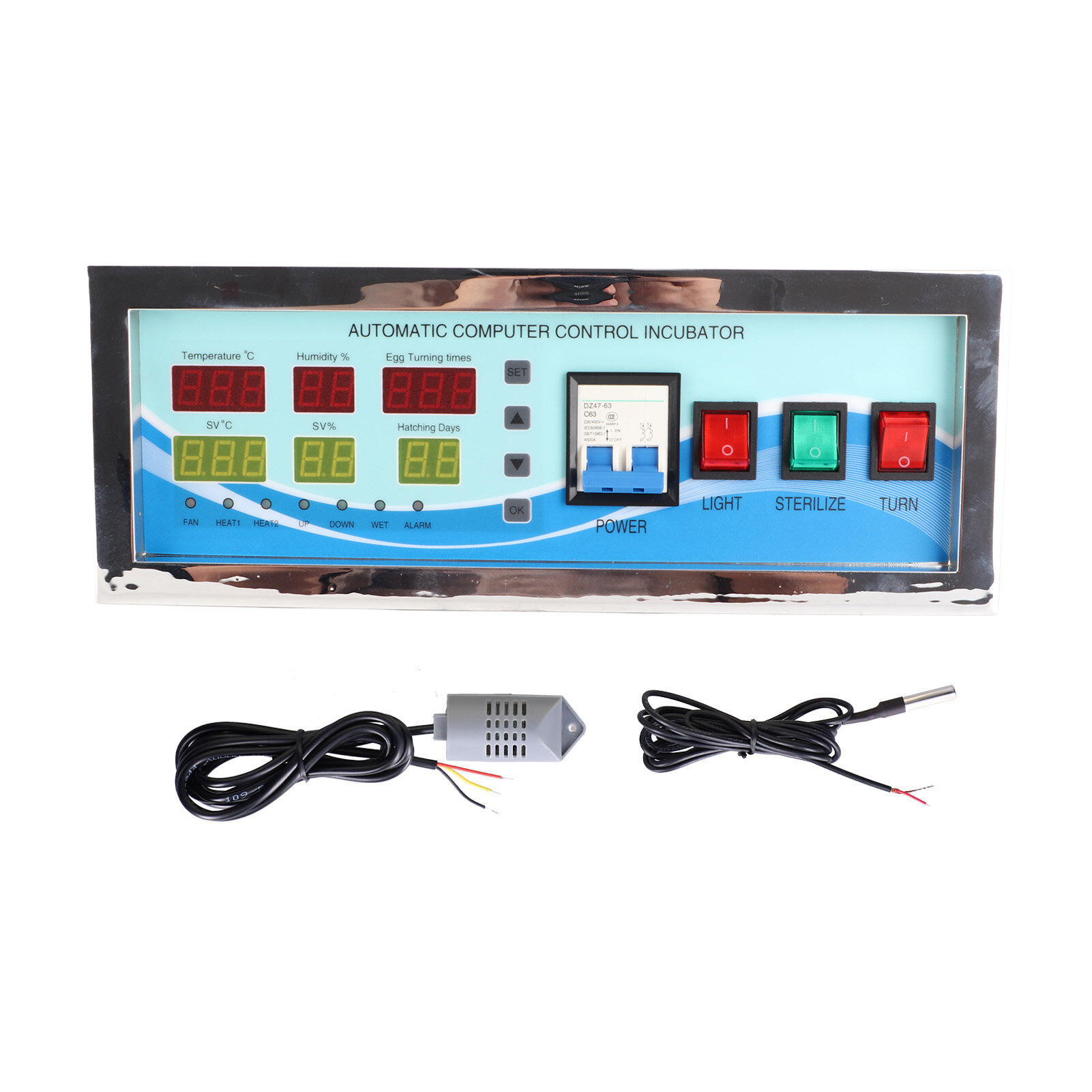 XM‑18G Инкубатор для яиц домашней птицы, автоматический датчик температуры и влажности для курицы, гуся, утки, 220 В