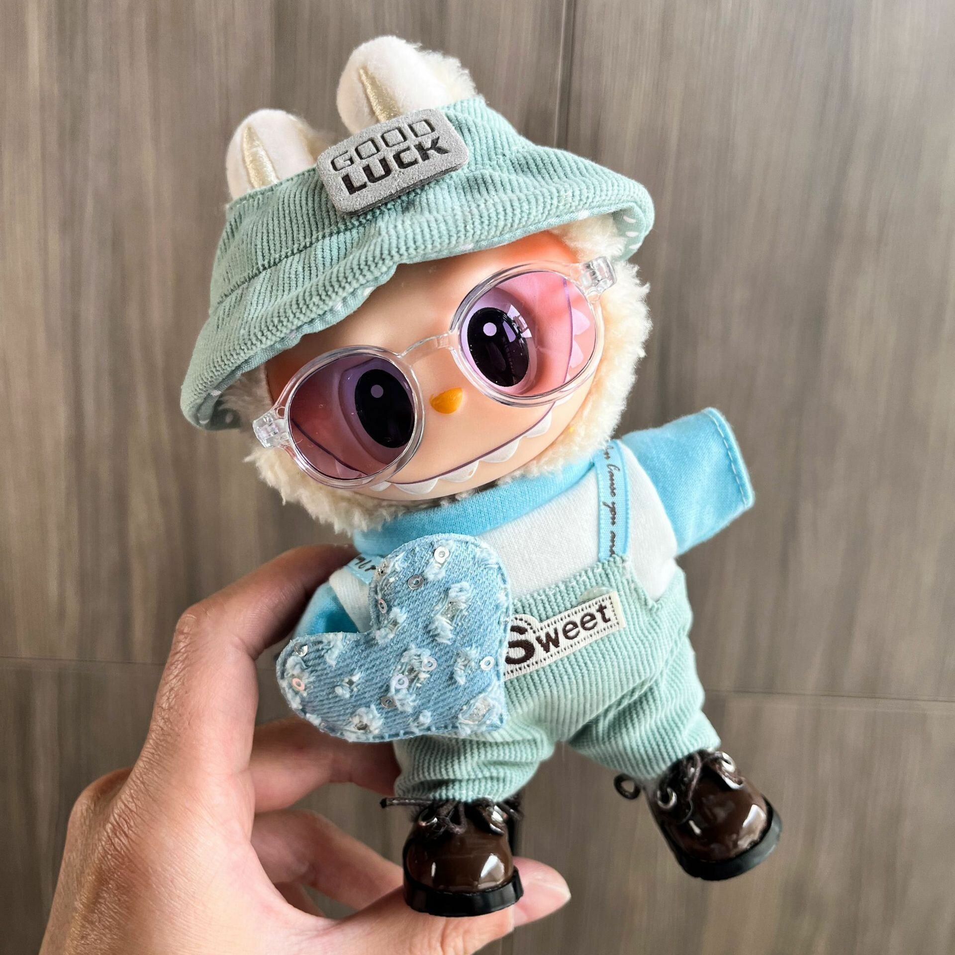 Labubu Одежда для куклы 17 см костюм для фигурки из ПВХ плюшевая переодевалка стиль casual